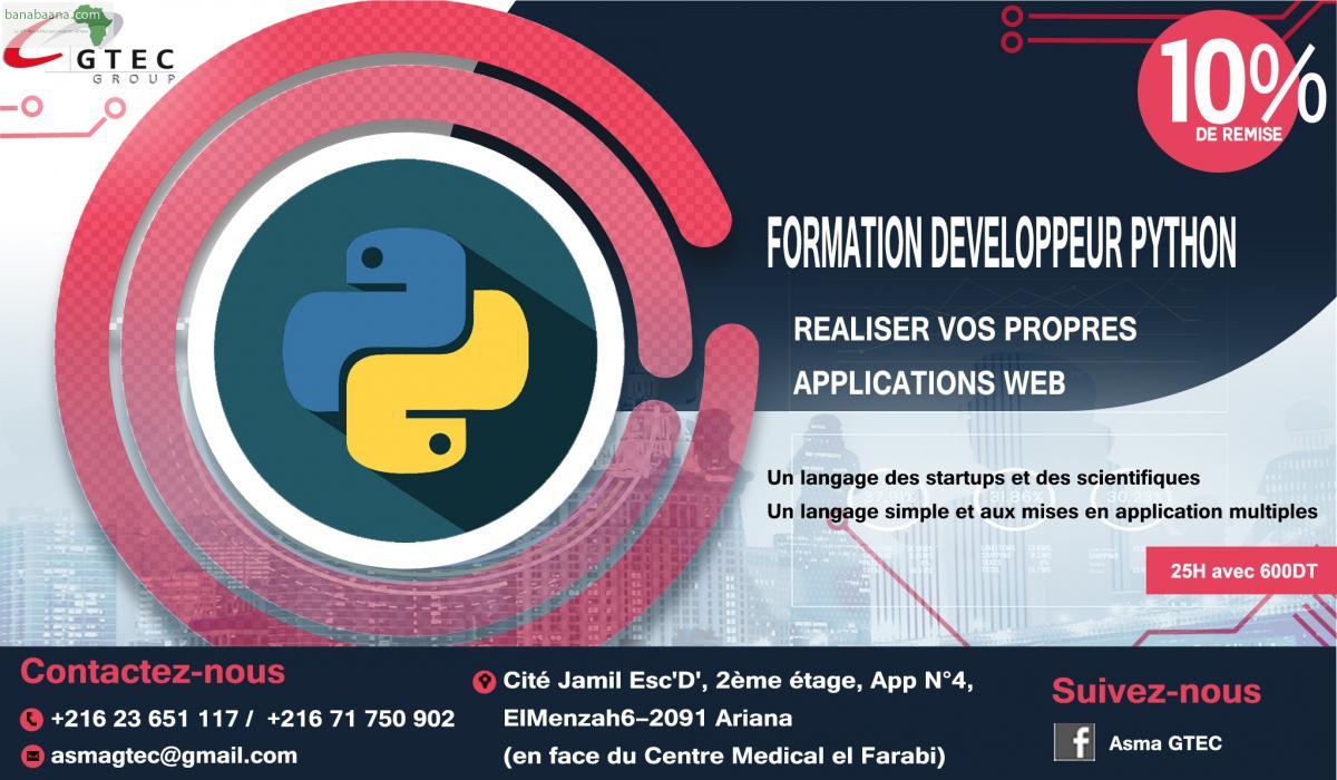 Formations professionnelles Formation_python Ariana - Banabaana