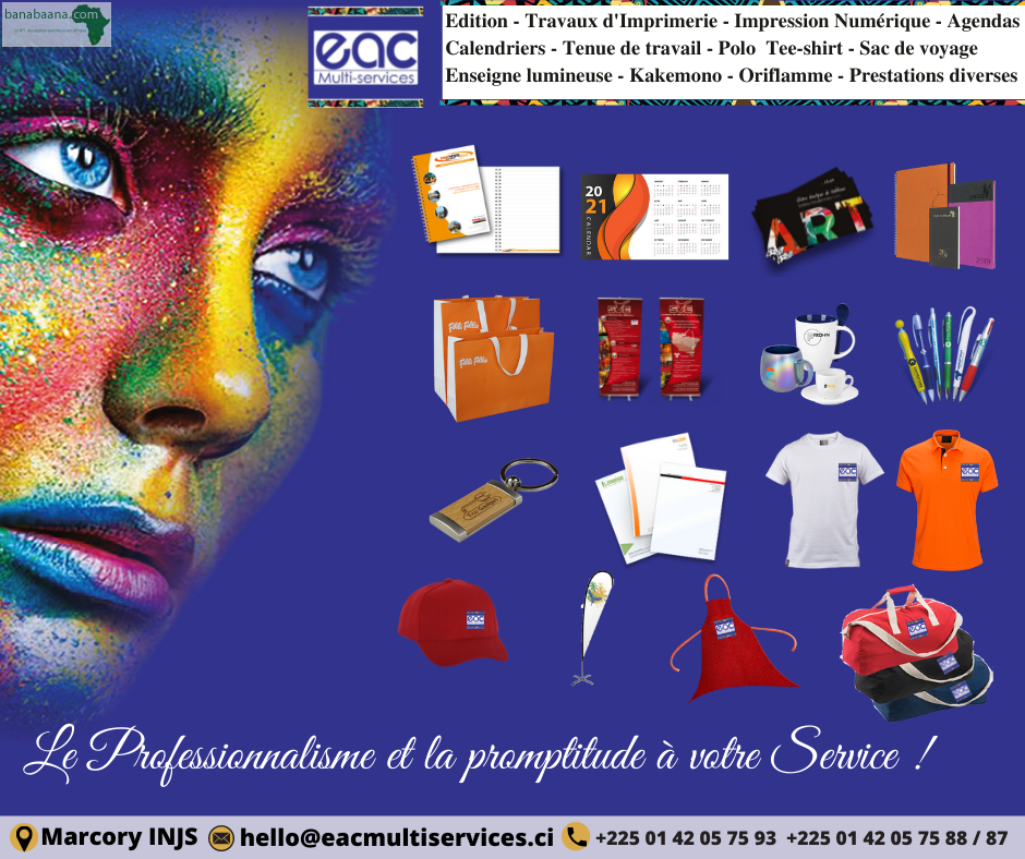 Prestations de services SERVICES D'IMPRIMERIE Abidjan - Banabaana
