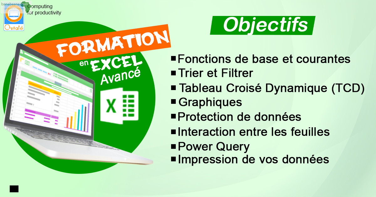 Formations professionnelles Formation Excel Avancé Abidjan - Banabaana